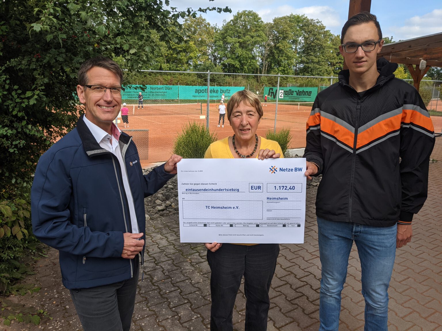 Wir freuen uns über eine Spende von Netze BW – Tennisclub Heimsheim